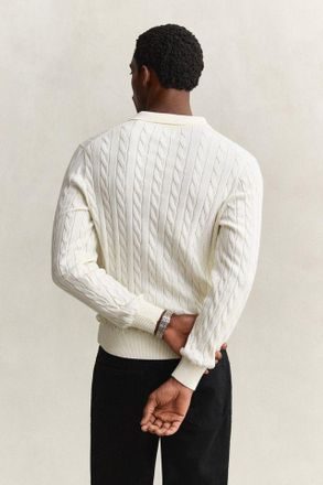 GANT Polokragenpullover COTTON CABLE POLO Regular fit mit Polokragen