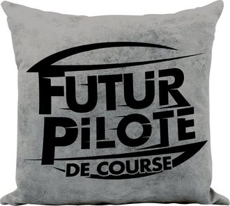 Fabulous Kissenhülle, Kunstleder, grau, für zukünftige Rennfahrer, Motorsport, Passion, 40 x 40 cm, Leder-Haptik