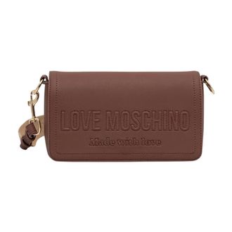 Love Moschino Logo-Pr&auml;gung Umh&auml;ngetasche - - Bags - Damen - Braun - ONE SIZE