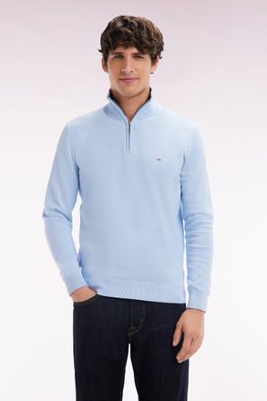Eden Park Pull Col Camionneur En Coton Ciel Coupe Droite