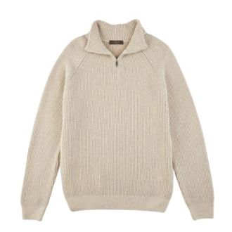 Zanone Schmal geschnittener Kaschmir-Rollkragenpullover - - Knitwear - Herren - Beige - M