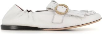 Paul Smith Femme, Chaussures, Blanc, Taille: 40 EU Buckle Fringed Loafer