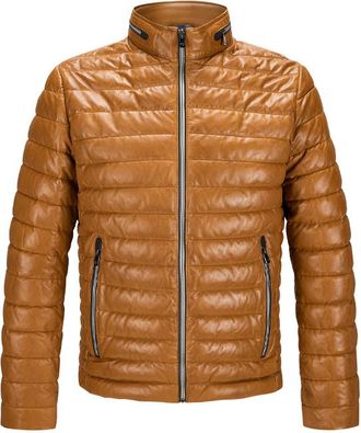 Milestone Herren Lederjacke beige unifarben