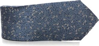 Canali Homme, Accessoires, Bleu, Taille: ONE Size Cravate &agrave; Imprim&eacute; Feuilles