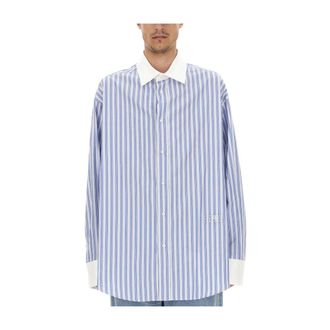 Maison Margiela Homme, Chemises, Bleu, Taille: S Chemise Coupe Oversize