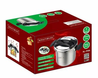 Royalty Line snelkookpan gemaakt van roestvrij staal marmer coating 8L