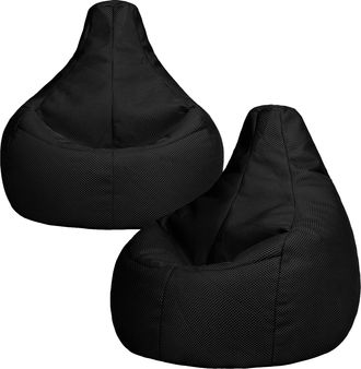 Icon Brand Performance Mesh Gaming Sitzsack, Schwarz, 2er Pack, Webstoff, Sitzsack Erwachsene mit F&uuml;llung, Bean Bag, Gaming Stuhl, Lounge Sessel, Lounge Stuhl, S