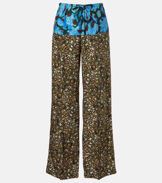 Dries Van Noten Bedruckte Hose mit weitem Bein