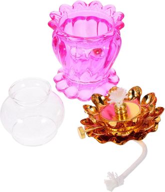 BESPORTBLE Vintage &Ouml;llampe mit Farbverlauf Glas Kerosinlampe f&uuml;r Innenr&auml;ume Dekorative Tischlampe mit Stabilem Sockel und Notlichtfunktion f&uuml;r Wohnraum Schlafzim