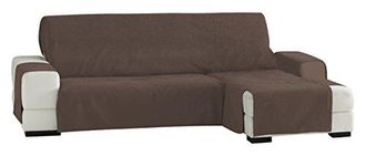Eysa Zoco Nicht elastisch Sofa &uuml;berwurf Chaise Longue rechts, frontalsicht, Chenille, Braun, 29 x 9 x 37 cm