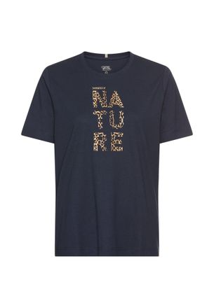 Camel Active Damen T-Shirt aus Reiner Baumwolle Nachtblau, Womenswear-XXL