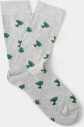 Mango Chaussettes coton imprim&eacute; grenouille gris chin&eacute; clair - Homme - 40-42 - MANGO MAN