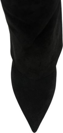 Casadei Suede Pointed-Toe Boot - Black