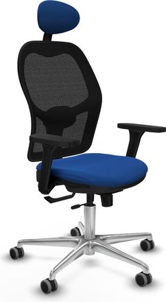 Piqueras y Crespo Ergonomischer Stuhl mit 3D-Armen, h&ouml;henverstellbarer Lendenwirbelst&uuml;tze und festem Kopfteil, ausgestattet mit Syncro/Traslack und injiziertem Schaumst