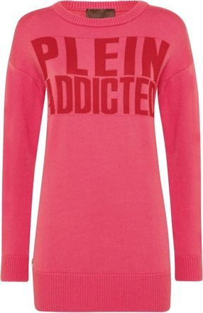 Philipp Plein Femme, Pulls, Rose, Taille: 36 FR Pullover Round Neck LS Statement
