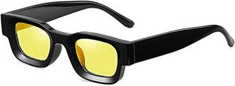 Generic Lunettes de soleil polarisées tendance pour femme - Style rétro punk - UV400 - Tendance, Noir/jaune, A