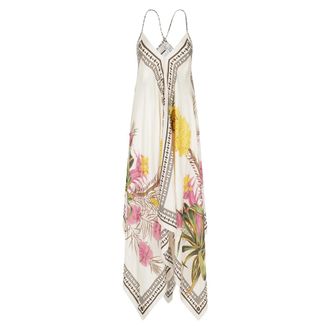 Blumarine Femme, Robes, Multicolore, Taille: 36 FR Longue Robe Imprim&eacute;e en Twill