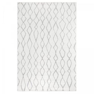 Un amour de tapis Unamourdetapis - Tapis salon et chambre 160x235 blanc et gris rectangle tiss&eacute; motif g&eacute;om&eacute;trique spata
