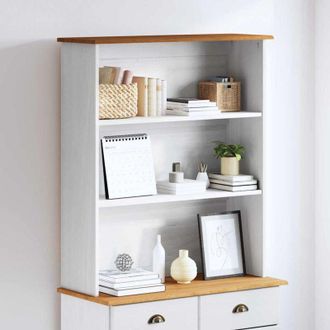 vidaXL Hutch Blanc 91 x 30 x 104 cm Bois massif en pin Vidaxl