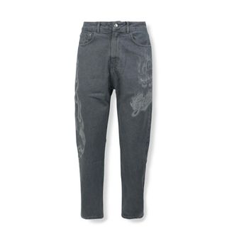 GCDS Gcds, Homme, Pantalons, Gris, Taille: W32 Jeans Riders Coupe carotte