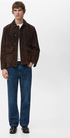 Mango Jean Moby straight-fit d&eacute;lav&eacute; fonc&eacute; bleu fonc&eacute; - Homme - 38 - MANGO MAN