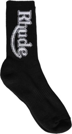 Rhude chaussettes &agrave; logo imprim&eacute; - Noir