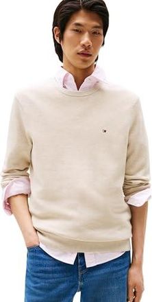 Tommy Hilfiger Pull Homme Essential Structure Crew Neck Regular Fit, Beige (Heathered Oatmilk), XXL