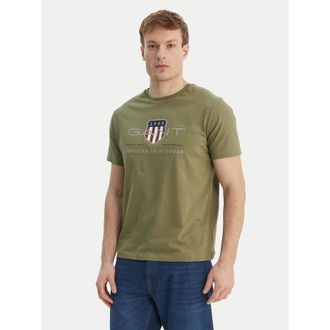 GANT T-Shirt Archive Shield 2003199 Gr&uuml;n Regular Fit