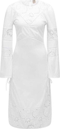 HUGO BOSS Midikleid f&uuml;r Damen, Baumwolle (Wei&szlig;)