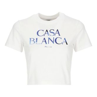 Casablanca T-shirt court Meduse Stacked Logo pour femme - Femme - Tops - Blanc - Taille: 40 FR