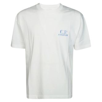 C.P. Company C.p. Company, Homme, Tops, Blanc, Taille: M 30/1 Jersey Comfort Logo T-Shirt