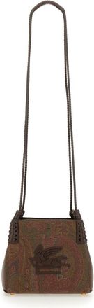 Etro Womens Libra Arnica Mini Shopping Bag Brown Cotton Shoulder