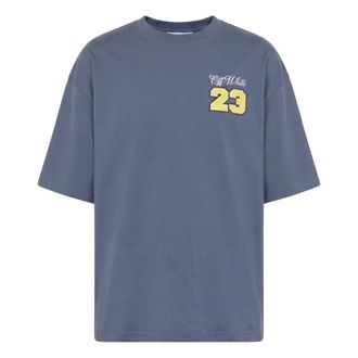 Off-white Homme, Tops, Bleu, Taille: XL T-shirt ample avec imprim&eacute; color&eacute;