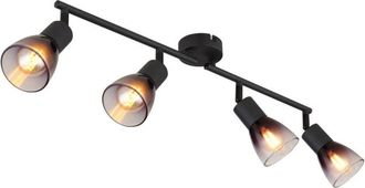 Globo Lighting Plafonnier salon orientable verre couleur fum&eacute;e 4 lampes l 60cm