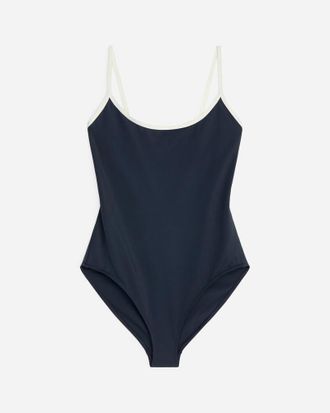 Arket Badeanzug Mit Kontrastfarbigen Tr&auml;gern -Blau