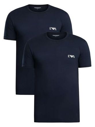 Emporio Armani Bold Monogram 2-Pack Lot de 2 t-Shirts &agrave; col Rond, Noir/Noir, XL Homme