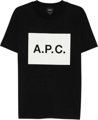 A.P.C. A.p.c., Homme, Tops, Noir, Taille: XL T-shirt avec logo
