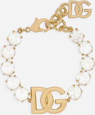 Dolce & Gabbana Bracelet With Rhinestones And Dg Logo - Frau Bijoux Gold Metall Onesize
