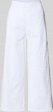 Marc Cain Wide Leg Stoffhose mit Lochstickerei