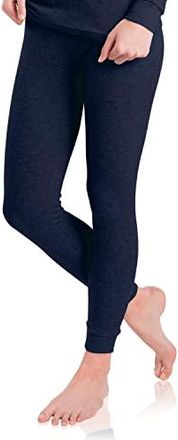 MT Pantalon de ski et thermique pour femme - Sous-v&ecirc;tements dhiver long avec int&eacute;rieur en polaire., bleu marine, L