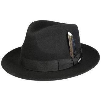 Stetson Rosedale Fedora Wollhut Herren Winter schwarz 55 cm