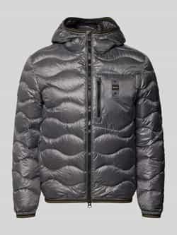 Blauer Steppjacke mit Zweiwege-Rei&szlig;verschluss Modell WAVE