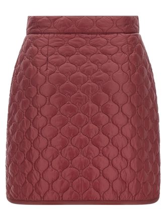 Moncler Womens Bordeaux Polyamide Long Skirt