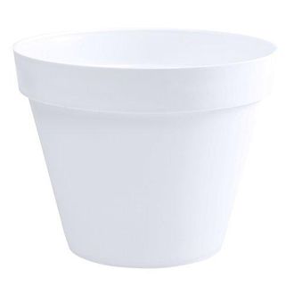 Eda Pot de Fleur Rond Toscane - Ø 40 x H 32 cm - 23 L - Blanc