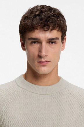 HUGO BOSS Strickpullover Kepler mit Schurwolle, Relaxed Fit, Strukturstrick