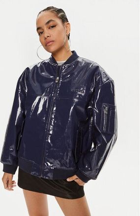 2nd Day Lederjacke Santos 2244512601 Dunkelblau Relaxed Fit