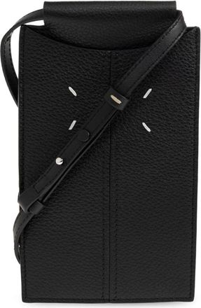Maison Margiela unisex, Accessoires, Noir, Taille: ONE Size &Eacute;tui de t&eacute;l&eacute;phone en cuir avec bandouli&egrave;re