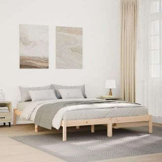 vidaXL Cadre de lit extra long sans matelas 160x220 cm bois massif pin Vidaxl