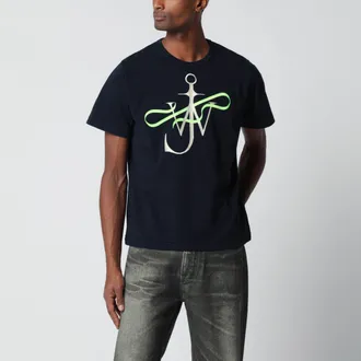 J.W.Anderson Marineblaues T-Shirt mit gesticktem Logo
