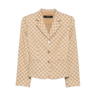 Gucci GG Baumwoll-Canvas-Jacke - - Jackets - Damen - Beige - S